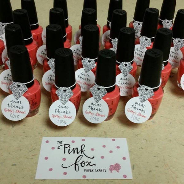 Personalized Nail Polish Favor Tags, Mani Thanks Favor Tags, Shower ...