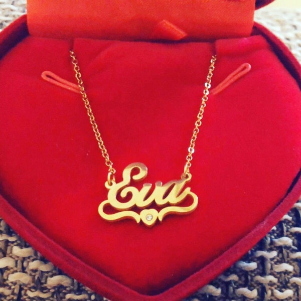 Name Necklace Nadia Gold Plated 18ct Personalised Necklace With ...