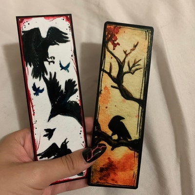 Handmade Paper Crow Bookmark Heavyweight, Printed on Glossy Photo Paper ...
