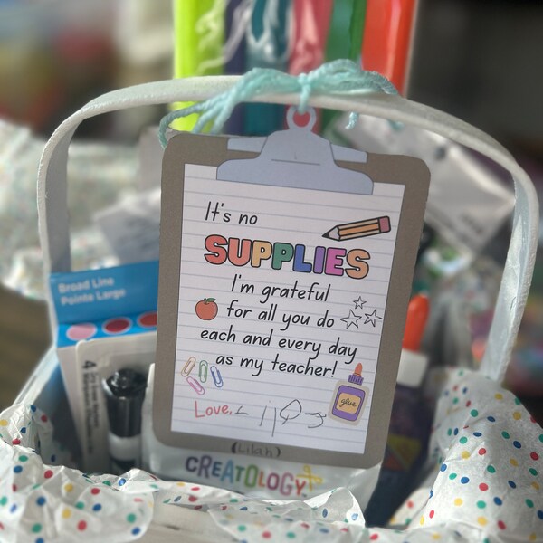 Teacher Appreciation Gift Tag, Sip Sip Hooray, Thank You School Gift ...