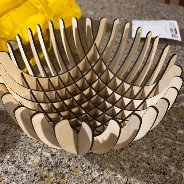 Fruit Bowl Laser Cut Plywood SVG DXF Decorative Dish Multiple Sizes ...