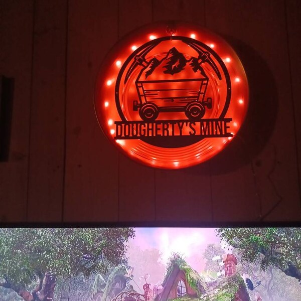 Gold Miner Metal Wall Art With Led Light, Gold Miner Gift, Gold Mining ...