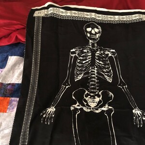 GLOW in the DARK Skeleton Cotton Fabric Panel 23 X 44 Timeless ...