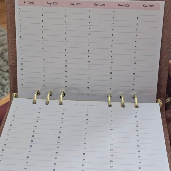 Yearly Overview A5 Planner Insert Special Dates Summary Planner Refill ...