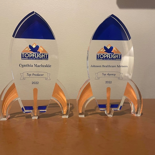 Rocket Trophy / Launch Award / Milestone Trophy / Tech Gift - Acrylic ...