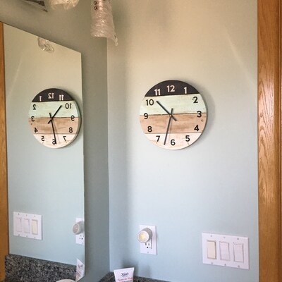 Coastal Wall Clock for Beach House or Farmhouse Decor, Custom Reclaimed ...