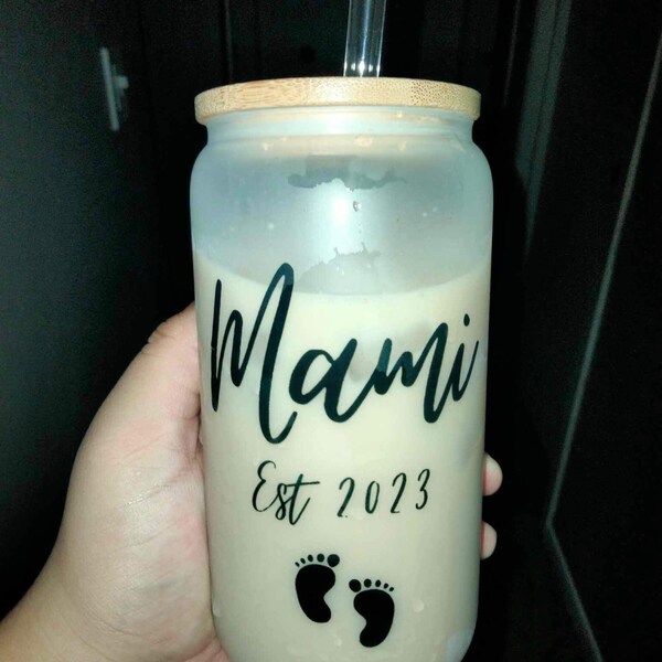 Custom Initial and Name Glass Cup | Soda Can Cup | COFFEE | Sticker ...