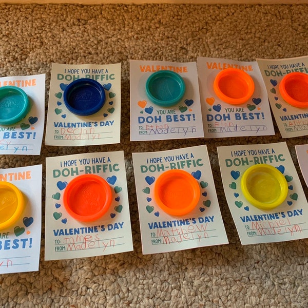 Printable Play Doh Valentines Day Cards for Kids | Non-candy Classroom ...