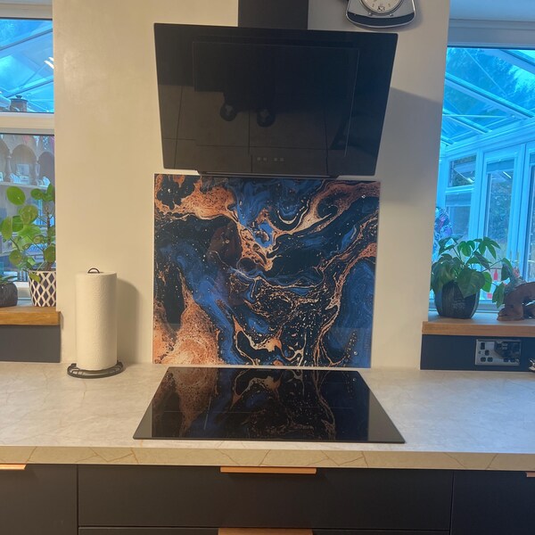 Kitchen Glass Splashback Toughened Tile Cooker Panel Any Size Abstract ...
