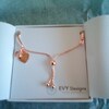 Personalized Rose Gold Cube Link Slider Bracelet - Rose Gold Heart ...