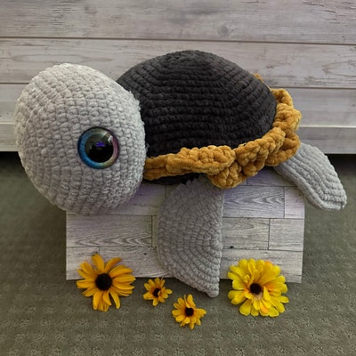 Jumbo Petal the Sunflower Turtle Crochet Pattern PDF Download Beginner ...
