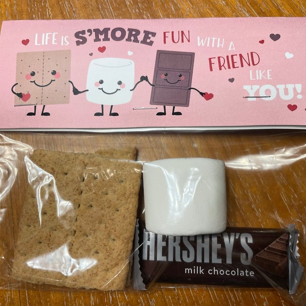 Valentine Treat Bag Toppers PRINTABLE Smores Valentine Cards for Kids ...