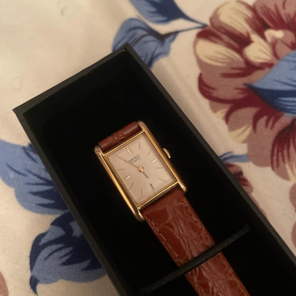 Vintage PULSAR Two Tone Tank Quartz Watch With New Battery. Best Fits 6 ...