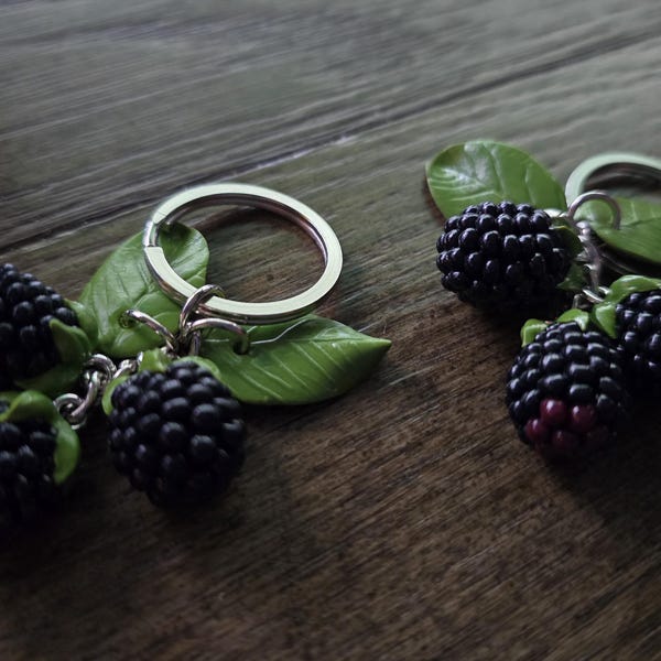 Blueberry Bag Charm From Polymer Clay Fruit Keychain Cute Berries Key ...