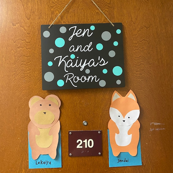 Dorm Room Name Sign Polka Dots, Roommates Name Sign, Room Name Sign ...