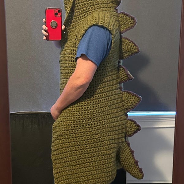 ADULT Dinosaur Vest Crochet Pattern | 2 Sizes: (xs-m) and (l-xxl ...