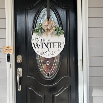Winter Front Door Decor Warm Winter Wishes Winter Front Door Wreath ...
