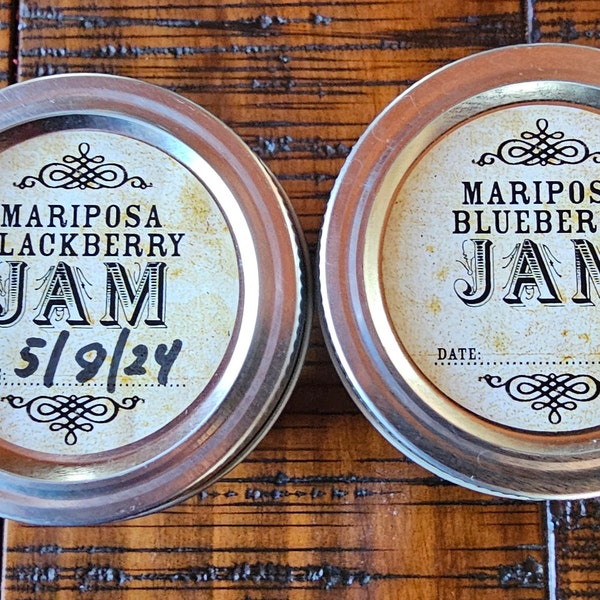 CUSTOM Vintage Canning Jar Labels, Fully Personalized Round Mason Jar ...