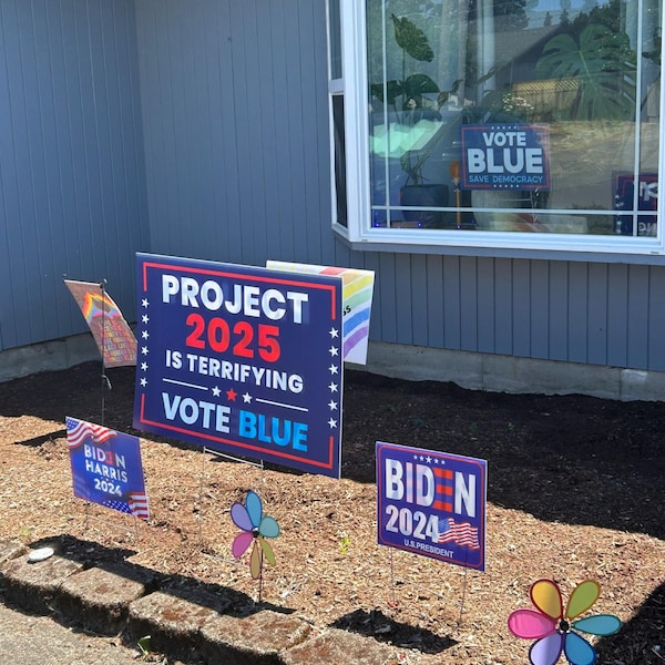 Stop Project 2025 Yard Sign - Coroplast Vote Democrat Lawn Sign ...