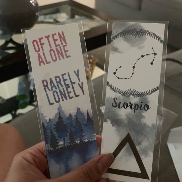 Often Alone, Rarely Lonely Bookmark, Introvert Bookmark, Watercolor ...