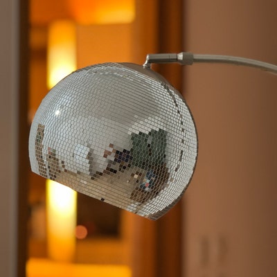 Disco Ball Arched Floor Lamp: Hand-placed Mirrors for Sparkling Shine ...