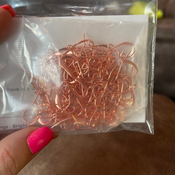 144 Copper Earring Findings - BRIGHT COPPER Plated Tall French Earring ...