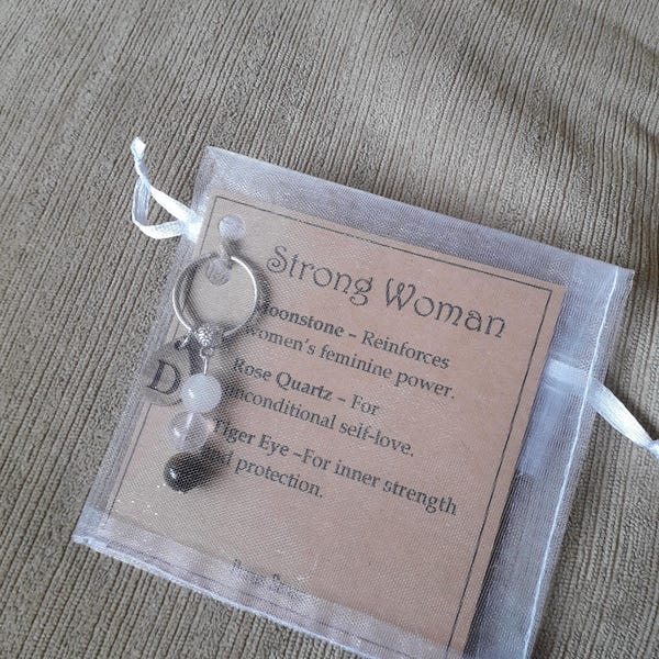 Strong Woman Crystal Keyring. Friendship Crystal Gift. Personalised ...