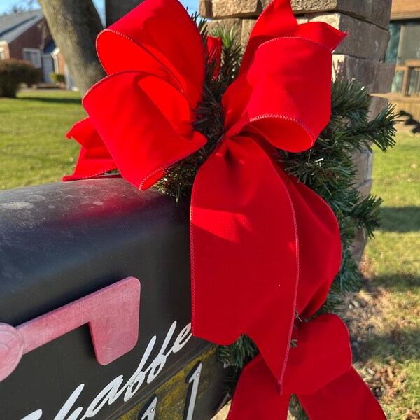 Large Fall Bow for Front Porch or Mailbox Fall Decor Mixed Ribbon Bow ...