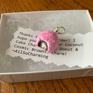 Miniature Food Jewelry Food Charms Chocolate Coconut Cake Polymer Clay ...