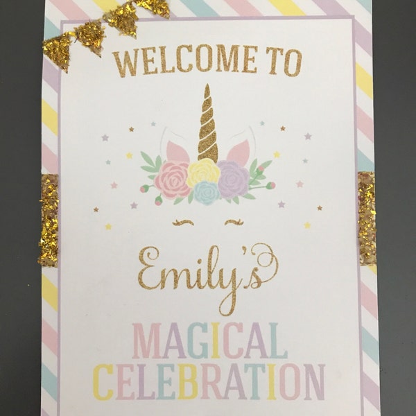 Unicorn Welcome Sign, Unicorn Printable, Unicorn Birthday Decor ...