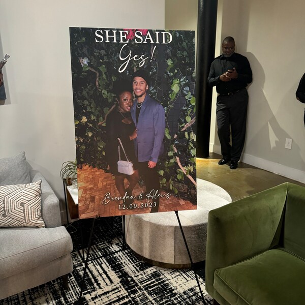 She Said Yes Engagement Party Welcome Sign Custom Photo Welcome Sign ...