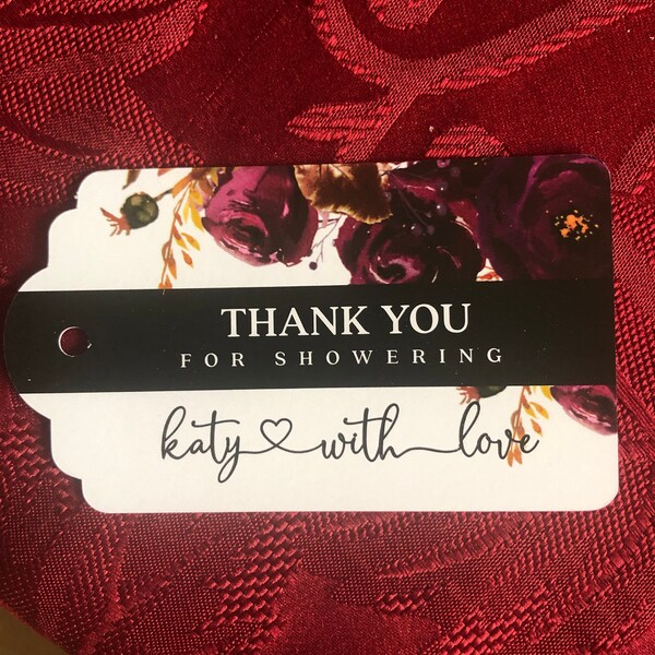 Bridal Shower Favor Tags Personalized Thank You Tags Thank You for ...