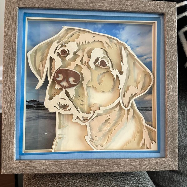 Labrador Retriever Shadow Box, SVG Layered Design for Cricut Silhouette ...
