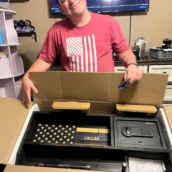 Police Duty Gear Rack With Lockbox Safe + FREE Metal Miranda Card ...