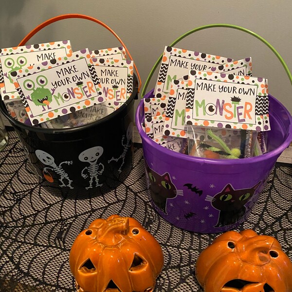 Printable Make Your Own Monster Bag Topper for Monster Halloween Favor ...