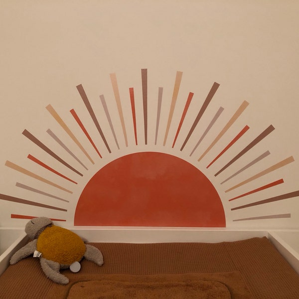 Large Rising Sun Wall Decal Wall Decal, Sun Wall Decal, Sun Wall ...