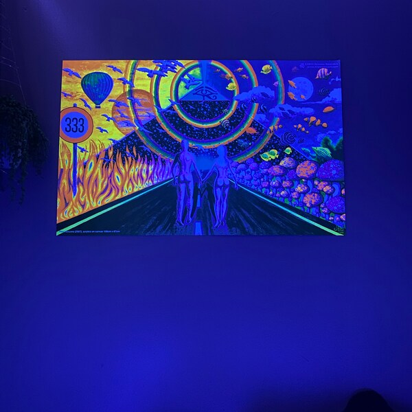 Dolphin Girl UV Black Light Fluorescent & Glow in the Dark ...