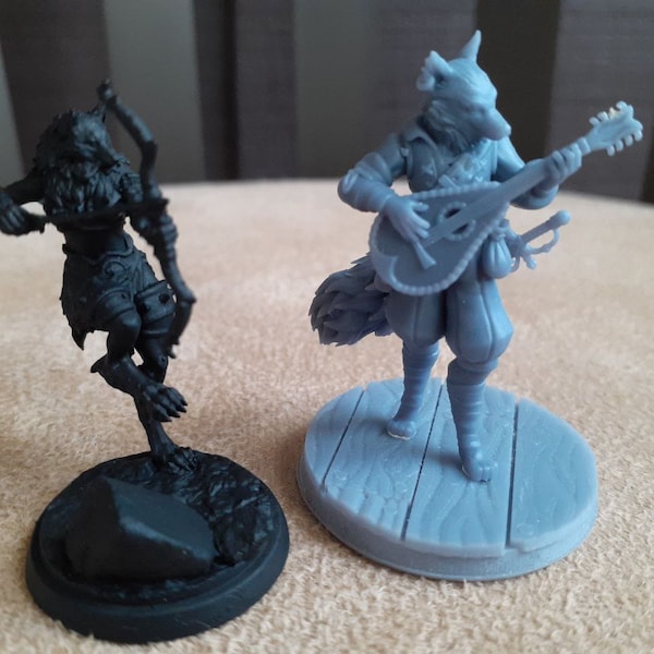 Kitsune Bard W/ Lyre Mini 32mm 28mm Resin Miniature Dungeons and ...