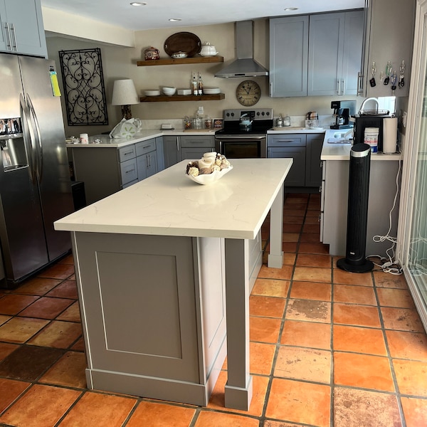 7ft White Kitchen Island W/o Countertop - Etsy