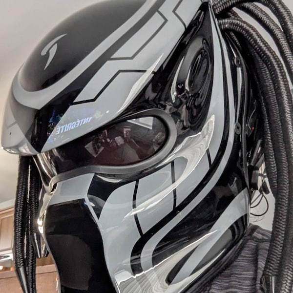 Custom Predator Motorcycle Helmet Gray Line (DOT and ECE Approved) - Etsy