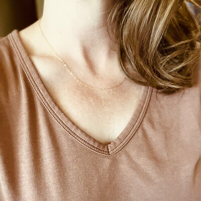 Whisper Chain Gold, Silver, or Rose Gold Simple Gold Chain Choker ...