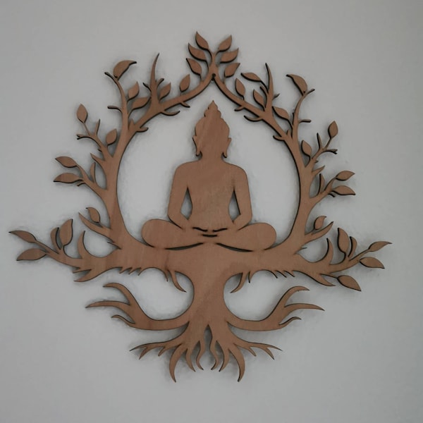 Buddha Tree Wall Art Laser Cut File Wood Metal Wall Art Decor Digital ...