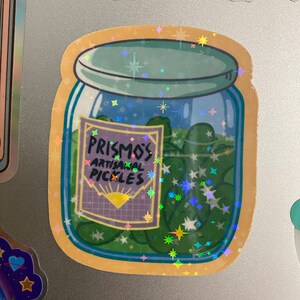 Prismo's Artisanal Pickles Glitter Sticker Sparkly, Holographic, Water ...