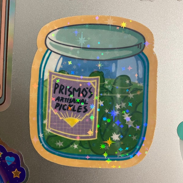 Prismo's Artisanal Pickles Glitter Sticker Sparkly, Holographic, Water ...