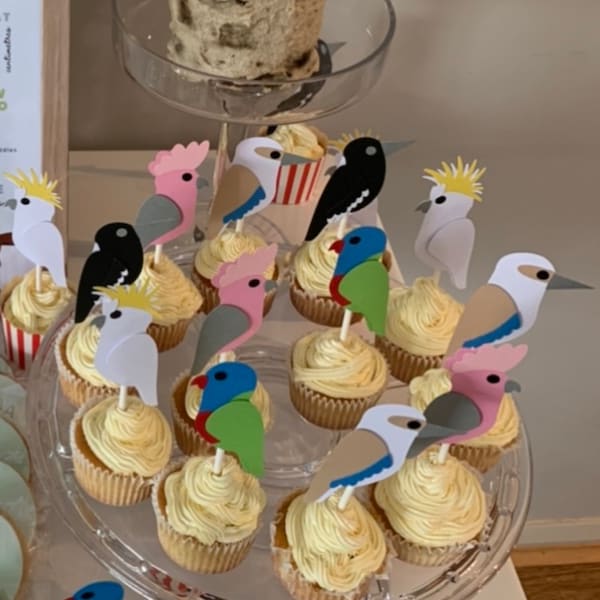 Aussie Birds Cupcake Toppers. Australian Birthday, Cockatoo, Magpie ...