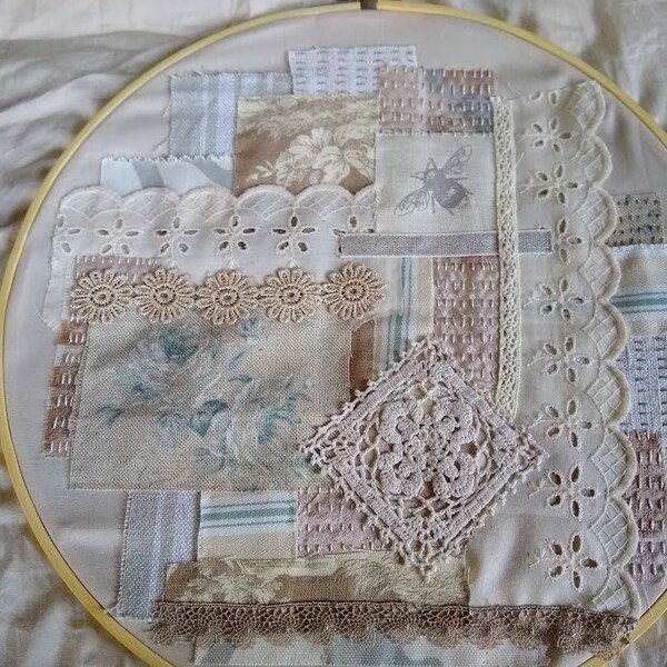 Slow Stitch Fabric Bundle Containing Vintage and New Materials, Buttons ...