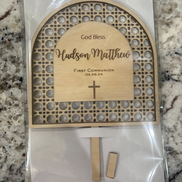 Rattan Cake Topper | Personalized Baptism Cake Topper | First Communion ...