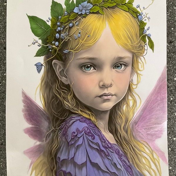 Grayscale Fairy Coloring Page | Adult Coloring Sheet | Enchanted Fairy ...