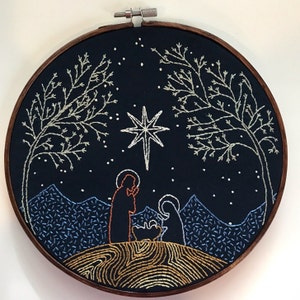 PDF Embroidery Pattern Christmas Decor Nativity Scene Hand Embroidery ...