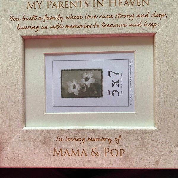 Parents Memorial Picture Frame | Memorial Gift for Loss of Parents ...
